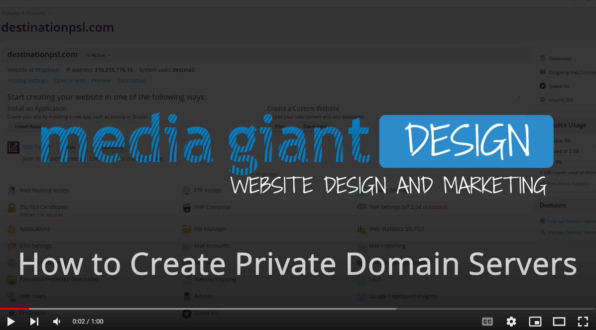How To Create Private Domain Name Servers - Media Giant Design